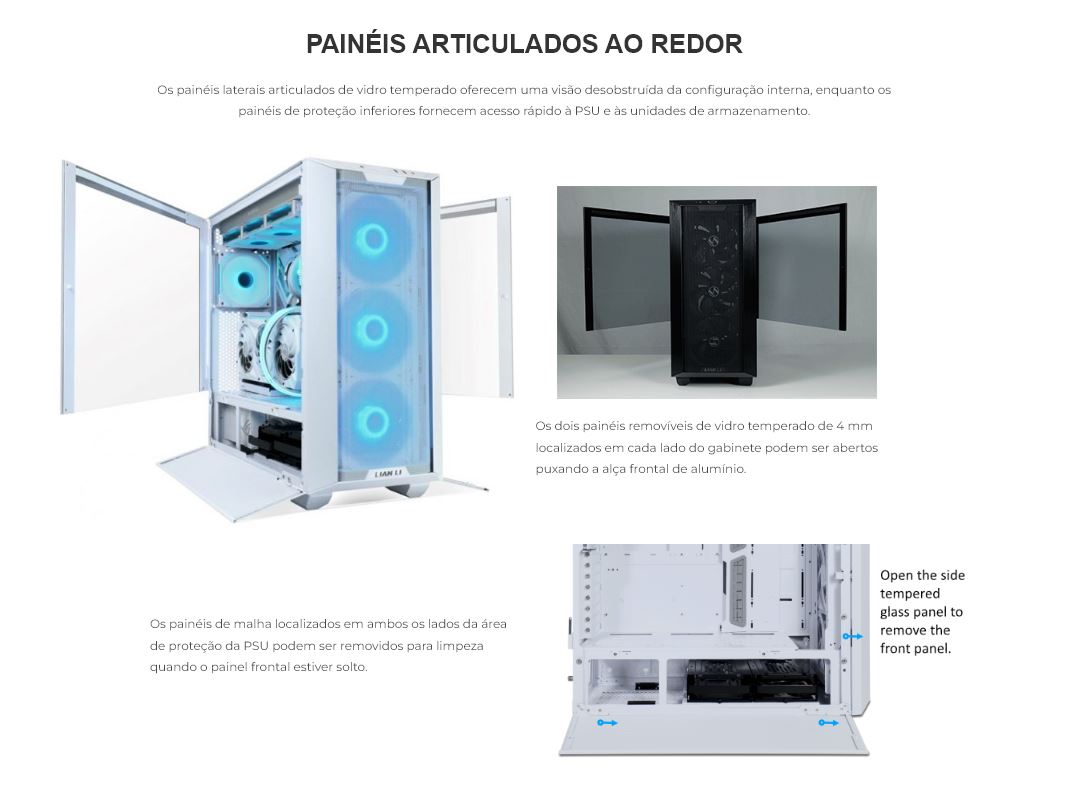 Gabinete Gamer Lian Li Lancool III, Mid Tower, Vidro Temperado, - PATOLOCO