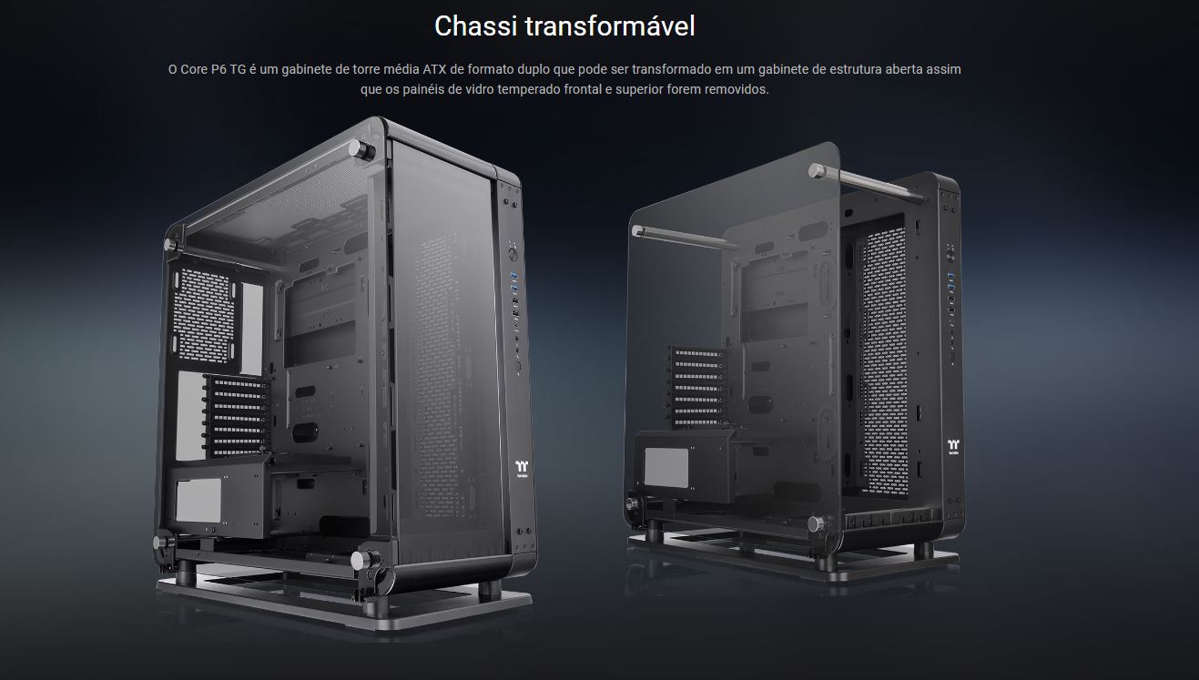 Gabinete Thermaltake Core P6 Tempered Glass Mid Tower - - PATOLOCO